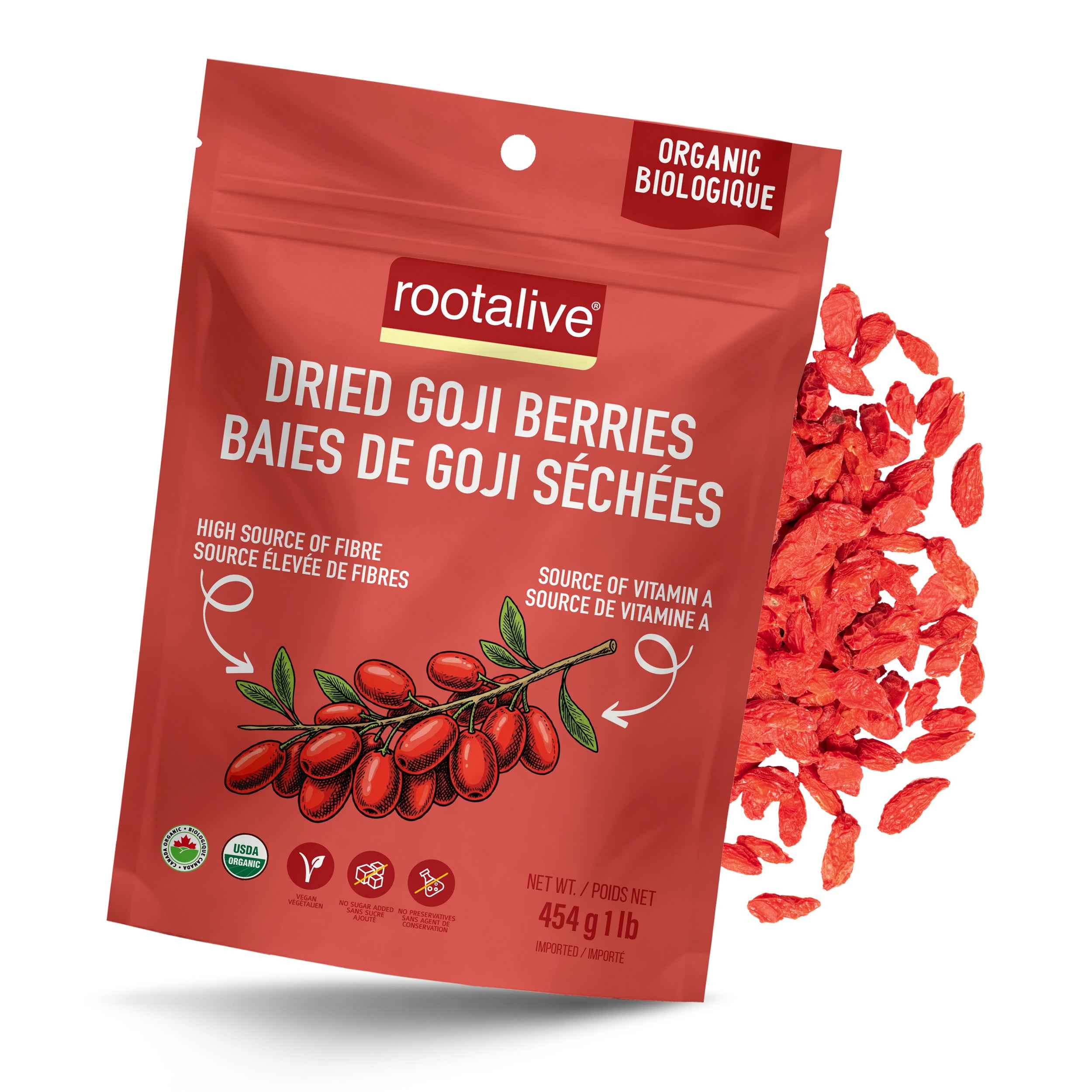 Organic Dried Goji Berries 454g - Rootalive Inc.