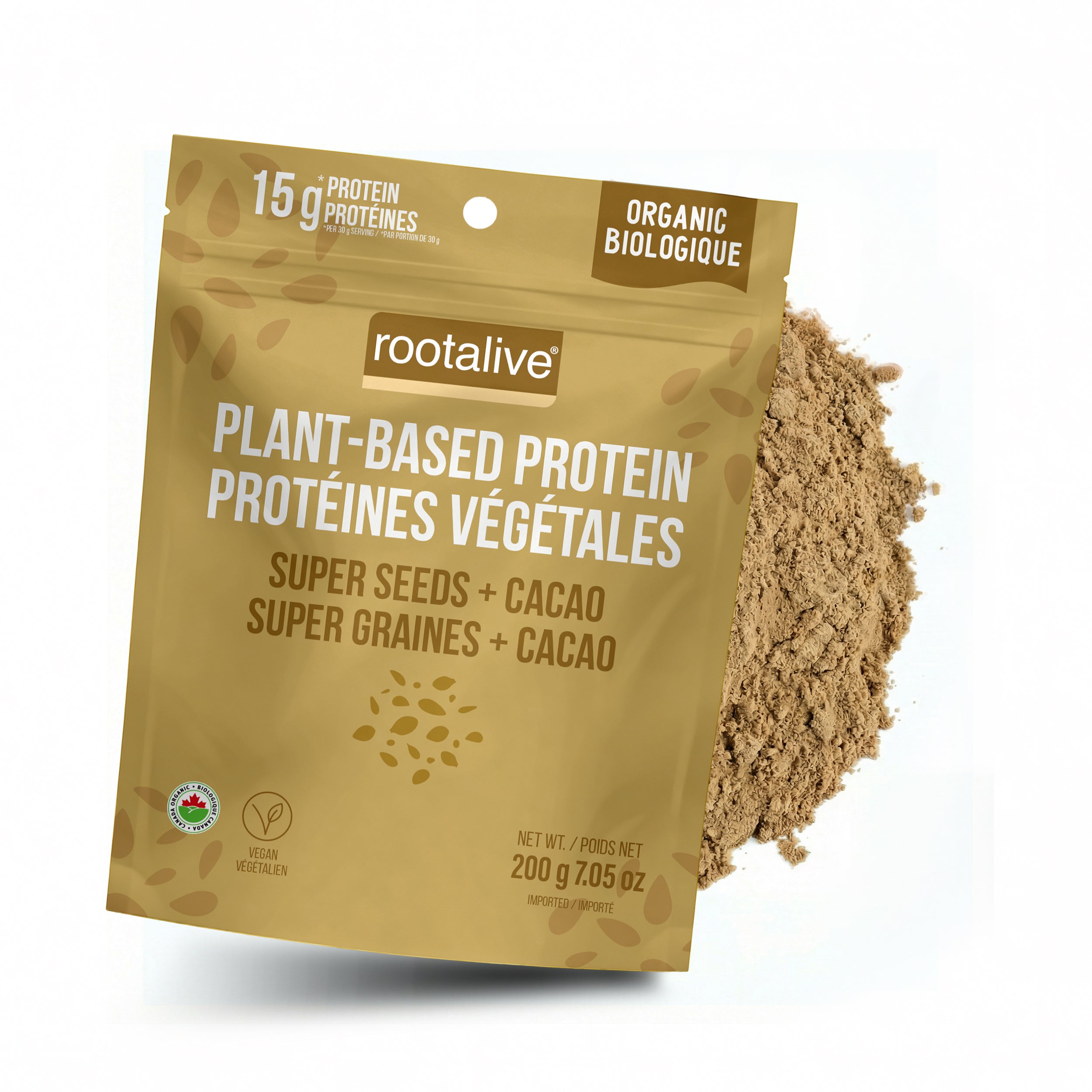Organic Super Seeds + Cacao Protein Powder, 200g – Rootalive Inc.